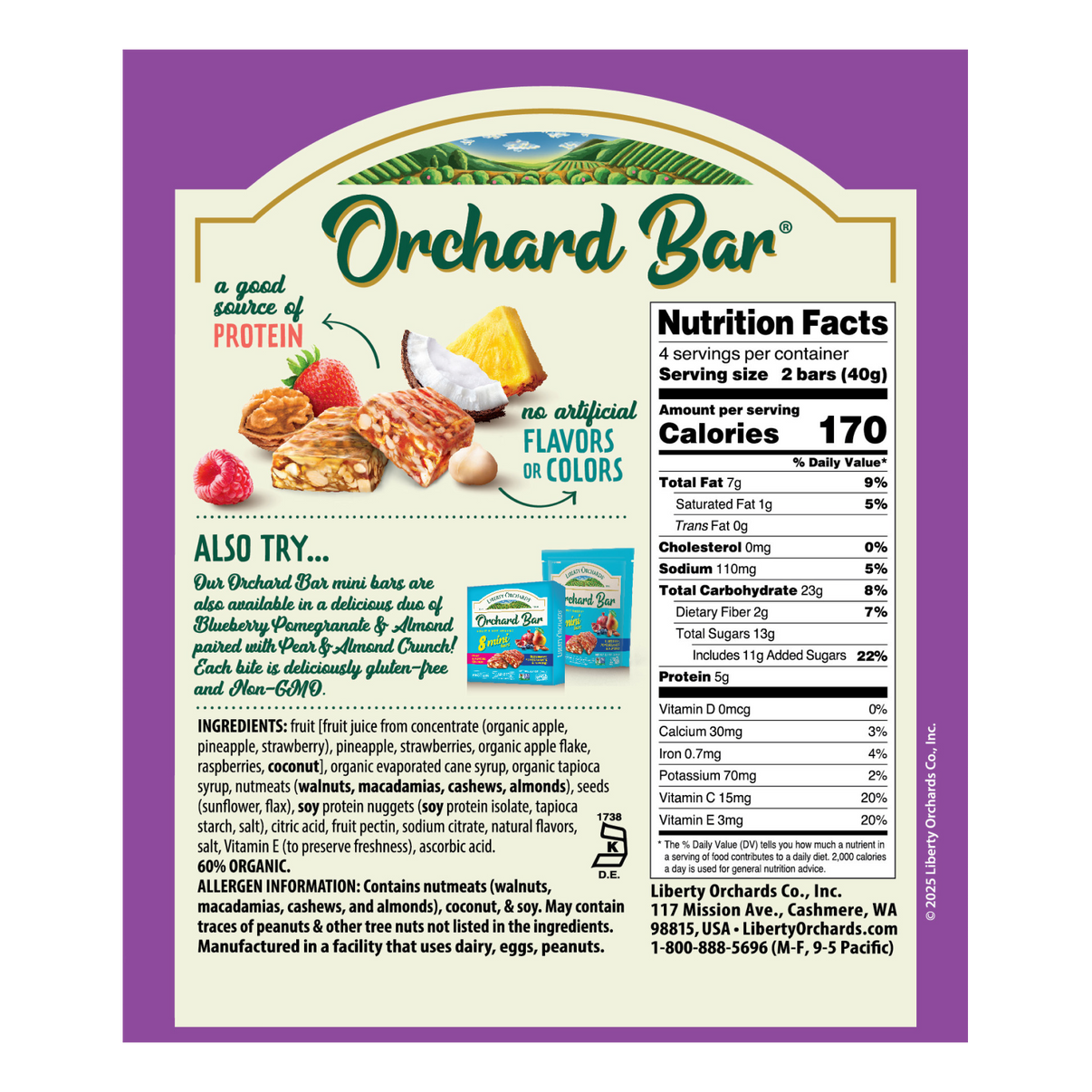 8‑Mini Orchard Bars – Fruit & Nut Snacks | Liberty Orchards