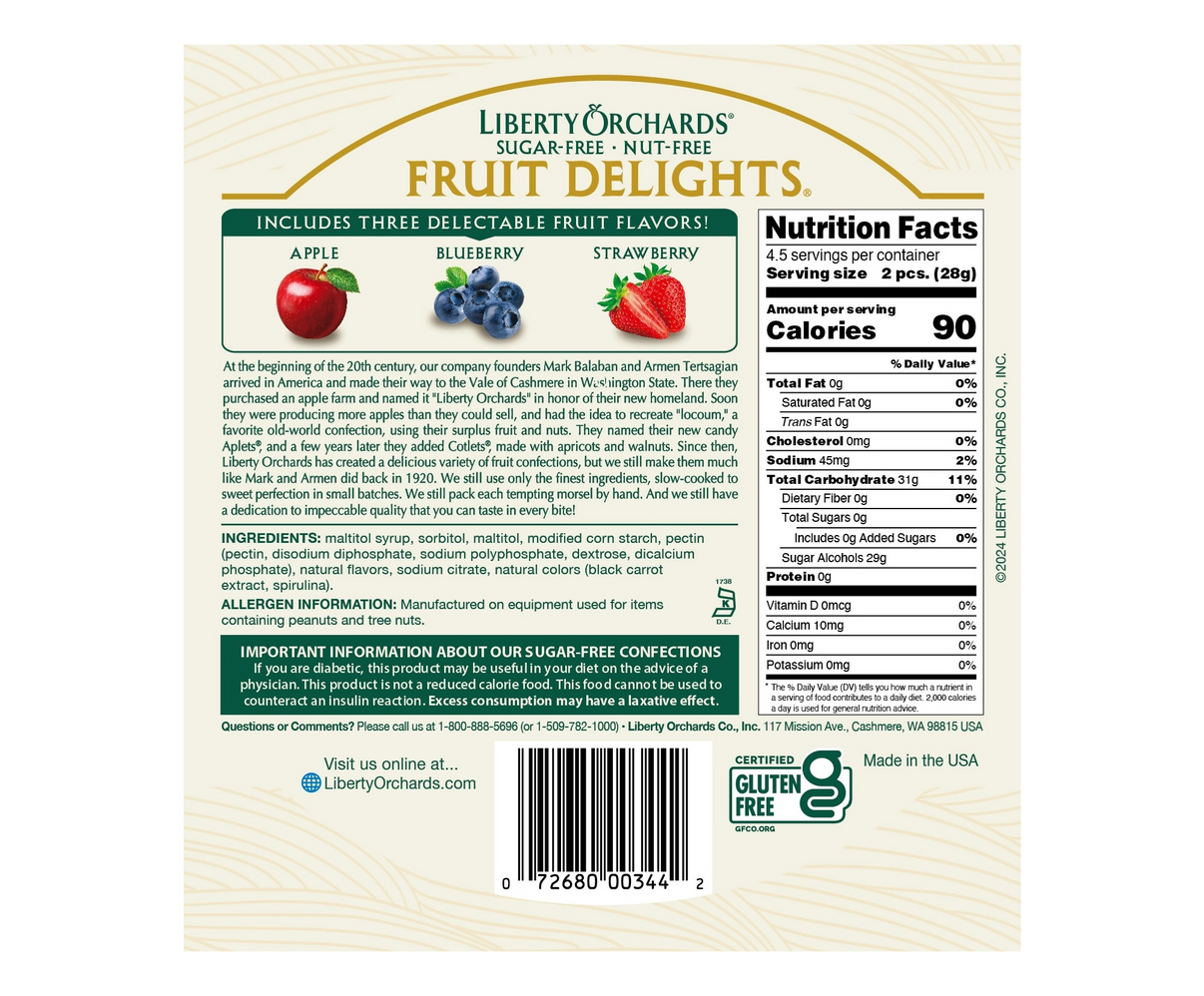 Sugar Free Nut Free Fruit Delights | Liberty Orchards